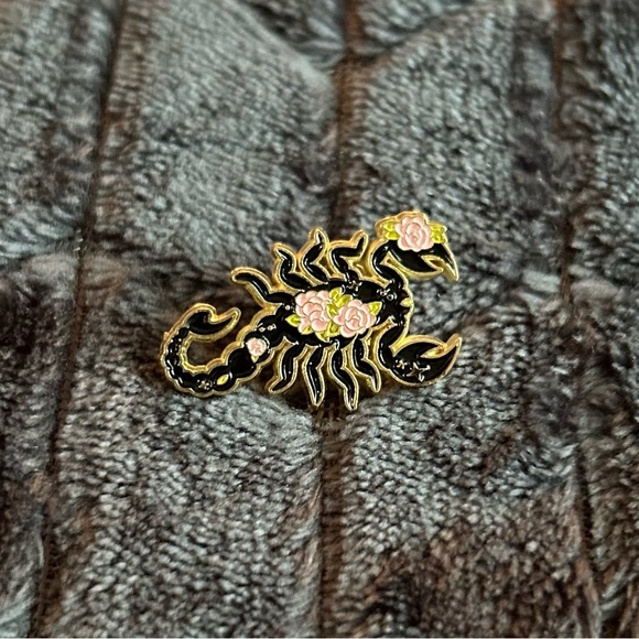 Source Unknown | Jewelry | Floral Scorpion Enamel Pin | Poshmark